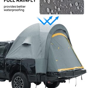 JoyTutus Pickup Truck Tent 2.0, Waterproof PU2000mm Double Layer for 2 Person, Portable Truck Bed Tent with Rainfly, 5.5'-6' Camping Preferred - Orange