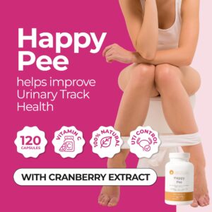 ZENZSUAL Happy Pee – Urinary Tract Support with Organic Cranberry and D-Mannose - Comprehensive UTI Pain Relief Support for Women - 120 Capsules