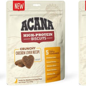 ACANA 3 Pack of Crunchy Chicken Liver High-Protein Biscuits, 9 Ounces Each, for Medium to Large Dogs