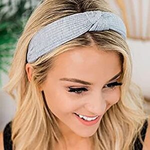 DRESHOW 8 Pack Knotted Headbands For Women Wide Turban Headband Yoga Exercise Ribbing Head Wraps Hair Bands Accessories