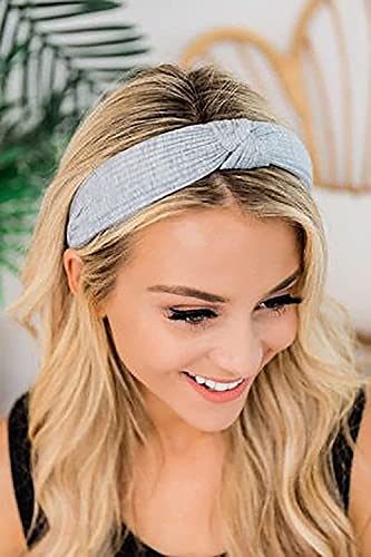 DRESHOW 8 Pack Knotted Headbands For Women Wide Turban Headband Yoga Exercise Ribbing Head Wraps Hair Bands Accessories