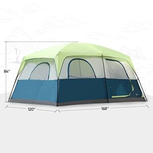 PORTAL 10 Person Cabin Tent,Family Camping Tent Easy Setup, Windproof/2-Room/Large Mesh Windows Tents with Carry Bag, Family Tent for Camping/Hiking,Blue/Green