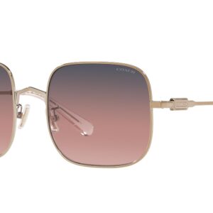 Coach HC7120 Sunglasses, Rose Gold/Navy Pink Peach Gradient, 55 mm