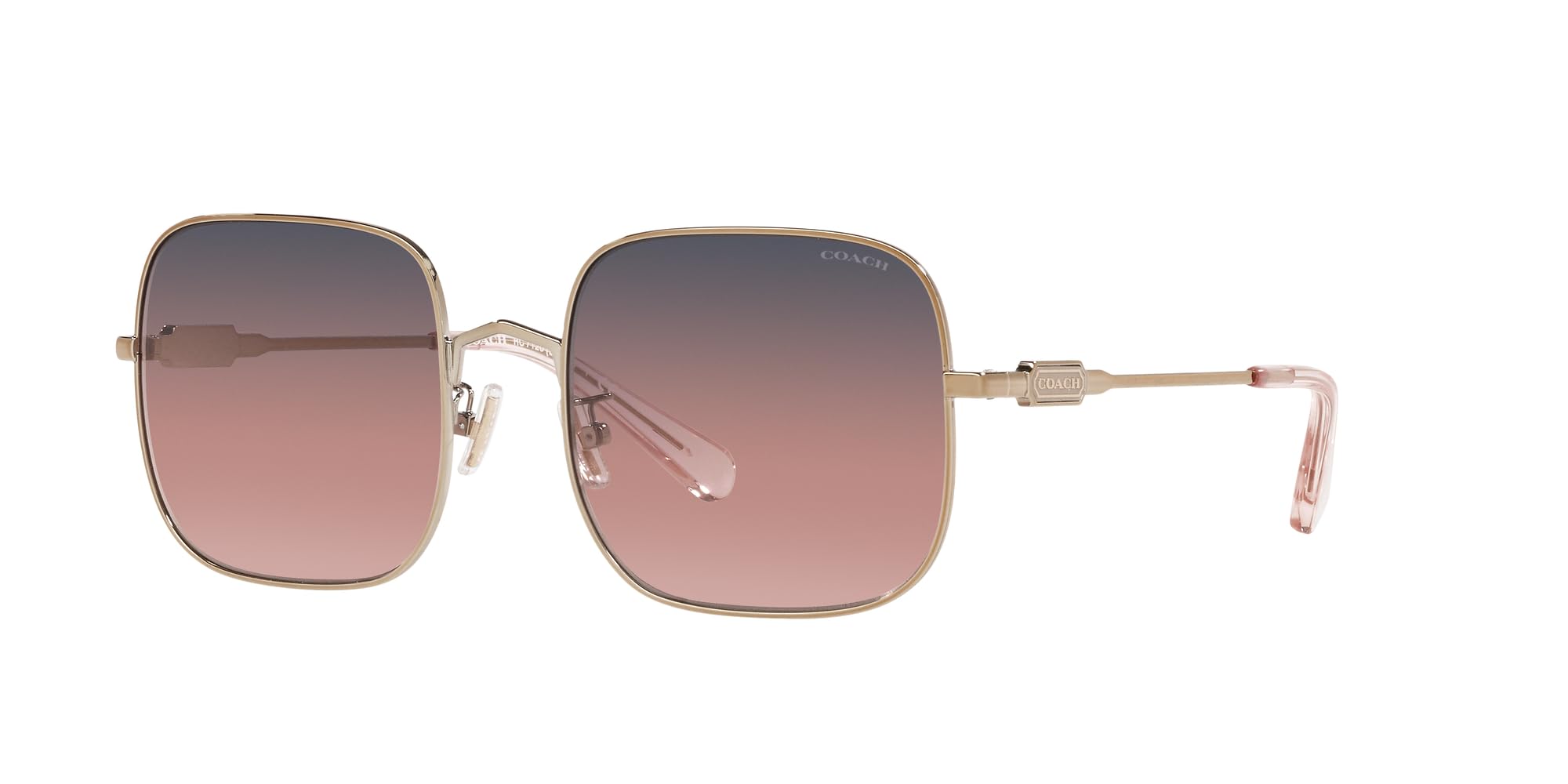 Coach HC7120 Sunglasses, Rose Gold/Navy Pink Peach Gradient, 55 mm