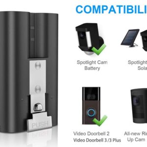 Charging Station and 1 Packs Rechargeable 3.65V Lithium-Ion Battery Battery That is Compatible with Ring, for Video Doorbell 2/3 and Spotlight Cam Battery 6400mAh （ 2023 Stronger Compatibility）