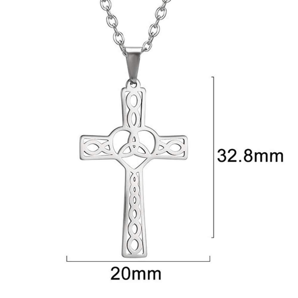 Jude Jewelers Stainless Steel Celtic Infinity Knot Christian Cross Religious Pendant Necklace (Silver)