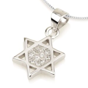 star of david necklace for women, 925 sterling silver pendant with small jewish star symbol, israeli made hebrew israelite jewelry kabbalah blessing jewish jewelry for women holy land gifts (yp6167)