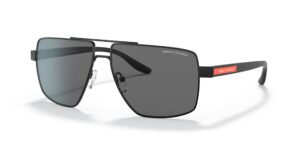 a|x armani exchange men's ax2037s square sunglasses, matte black/grey polarized, 60 mm