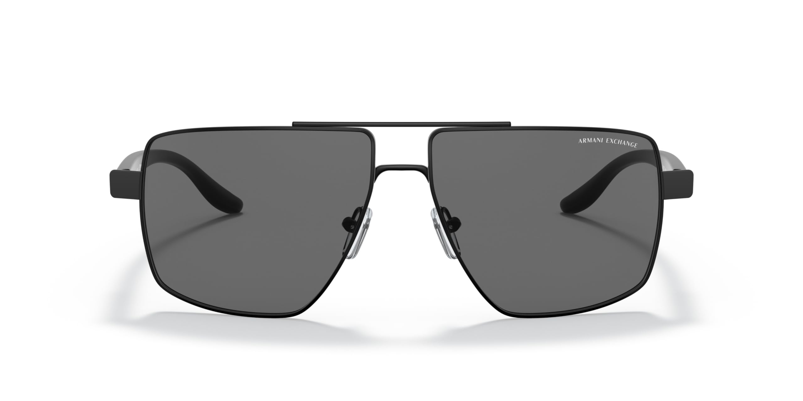 A|X ARMANI EXCHANGE Men's AX2037S Square Sunglasses, Matte Black/Grey Polarized, 60 mm