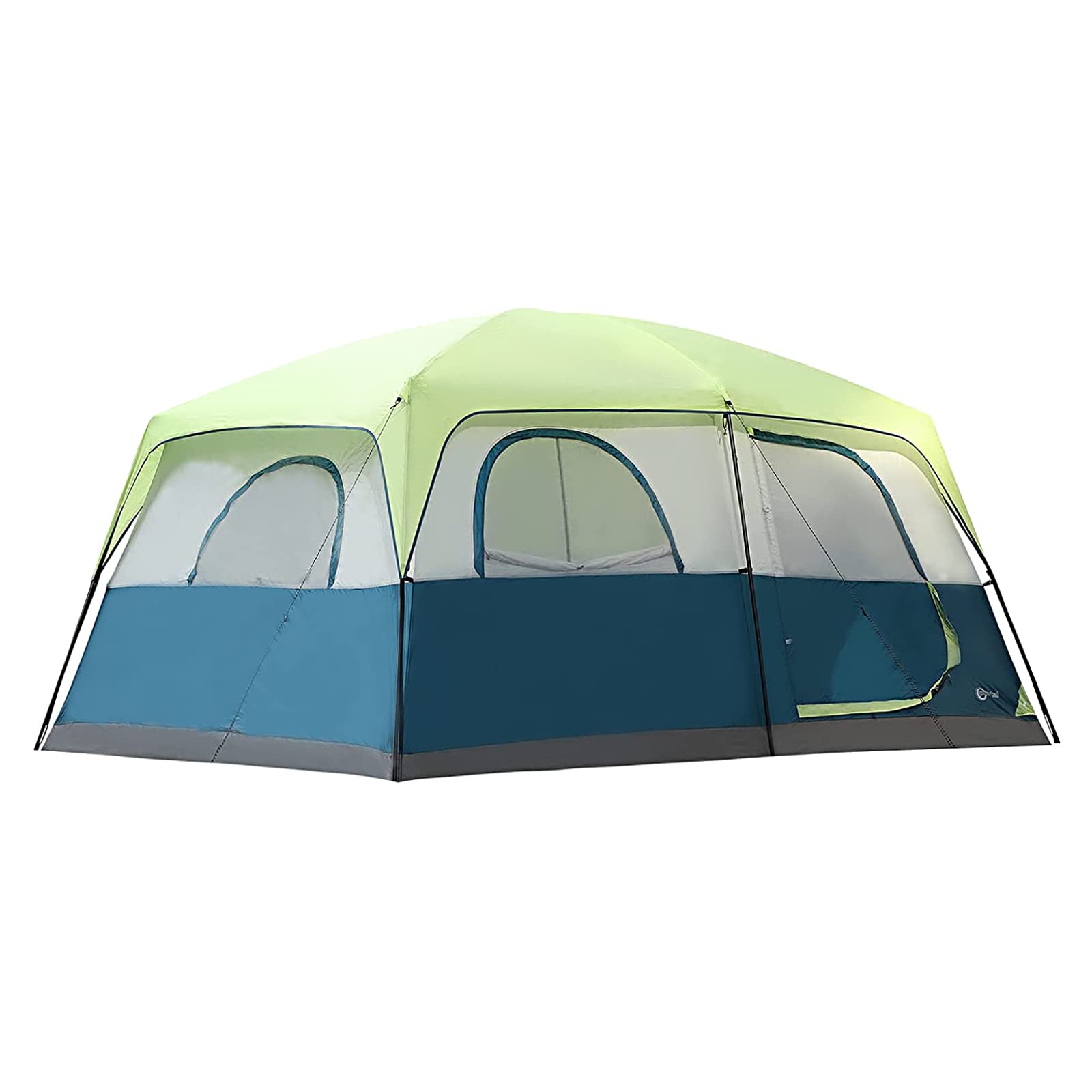 PORTAL 10 Person Cabin Tent,Family Camping Tent Easy Setup, Windproof/2-Room/Large Mesh Windows Tents with Carry Bag, Family Tent for Camping/Hiking,Blue/Green