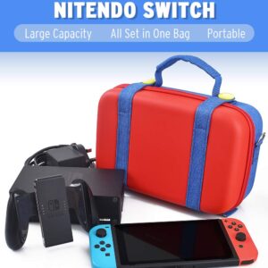 Ravol Carrying Case for Nintendo Switch, Portable Storage Bag for Nintendo Switch Organization - Blue/Red