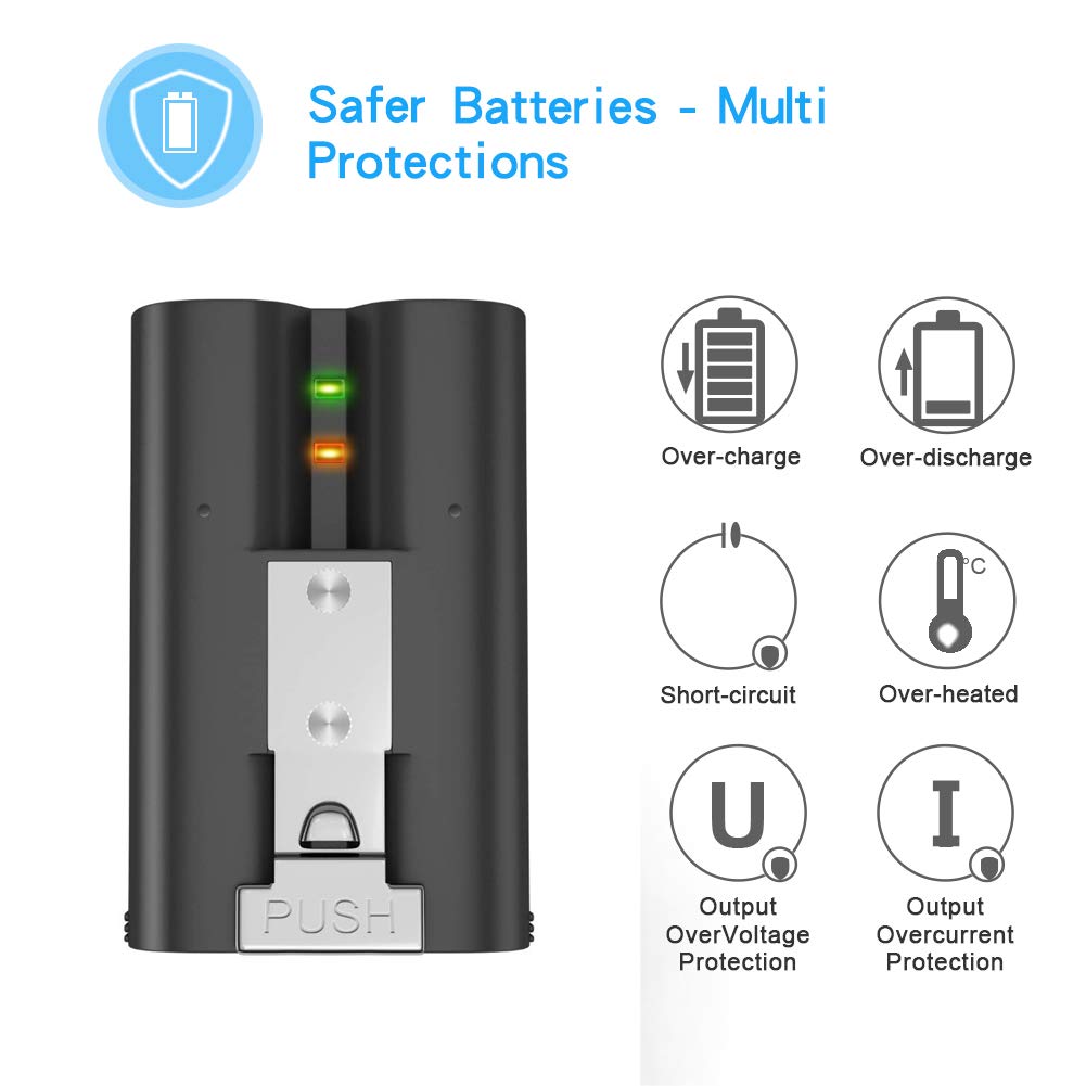 Charging Station and 1 Packs Rechargeable 3.65V Lithium-Ion Battery Battery That is Compatible with Ring, for Video Doorbell 2/3 and Spotlight Cam Battery 6400mAh （ 2023 Stronger Compatibility）