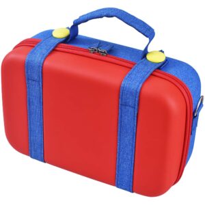 ravol carrying case for nintendo switch, portable storage bag for nintendo switch organization - blue/red