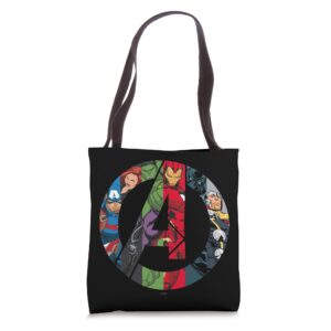 marvel avengers a logo super heroes assemble tote bag