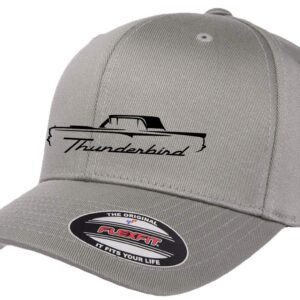 1958 1959 1960 Ford Thunderbird Hardtop Outline Design Flexfit 6277 Athletic Baseball Fitted Hat Cap Grey L/XL