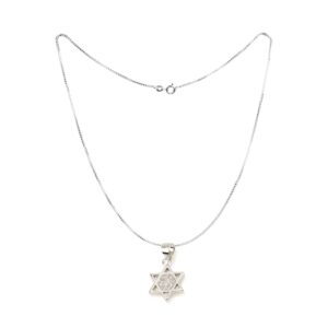 Star of David Necklace for Women, 925 Sterling Silver Pendant with small Jewish Star Symbol, Israeli Made Hebrew Israelite Jewelry Kabbalah Blessing Jewish Jewelry for Women Holy Land Gifts (yp6167)