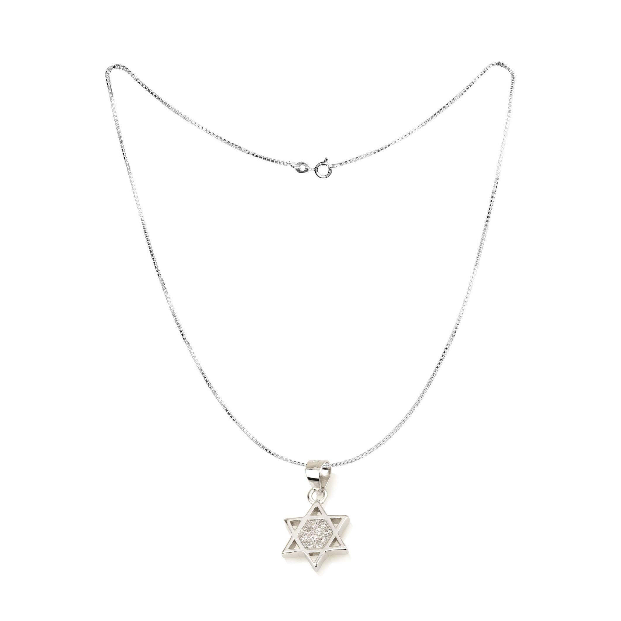 Star of David Necklace for Women, 925 Sterling Silver Pendant with small Jewish Star Symbol, Israeli Made Hebrew Israelite Jewelry Kabbalah Blessing Jewish Jewelry for Women Holy Land Gifts (yp6167)