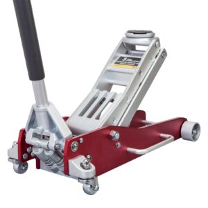 big red at830003xlr torin low profile economic aluminum service/floor garage jack with quick lift pump, 3 ton (6,000 lb) capacity, red