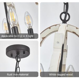 Fabulis Chandeliers with 4 Lights Dining Room Ceiling Light Fixture Over Table Black and White Ceiling Pendant Lights Kitchen Island for entryway Bedroom Farmhouse Living Room Hallway