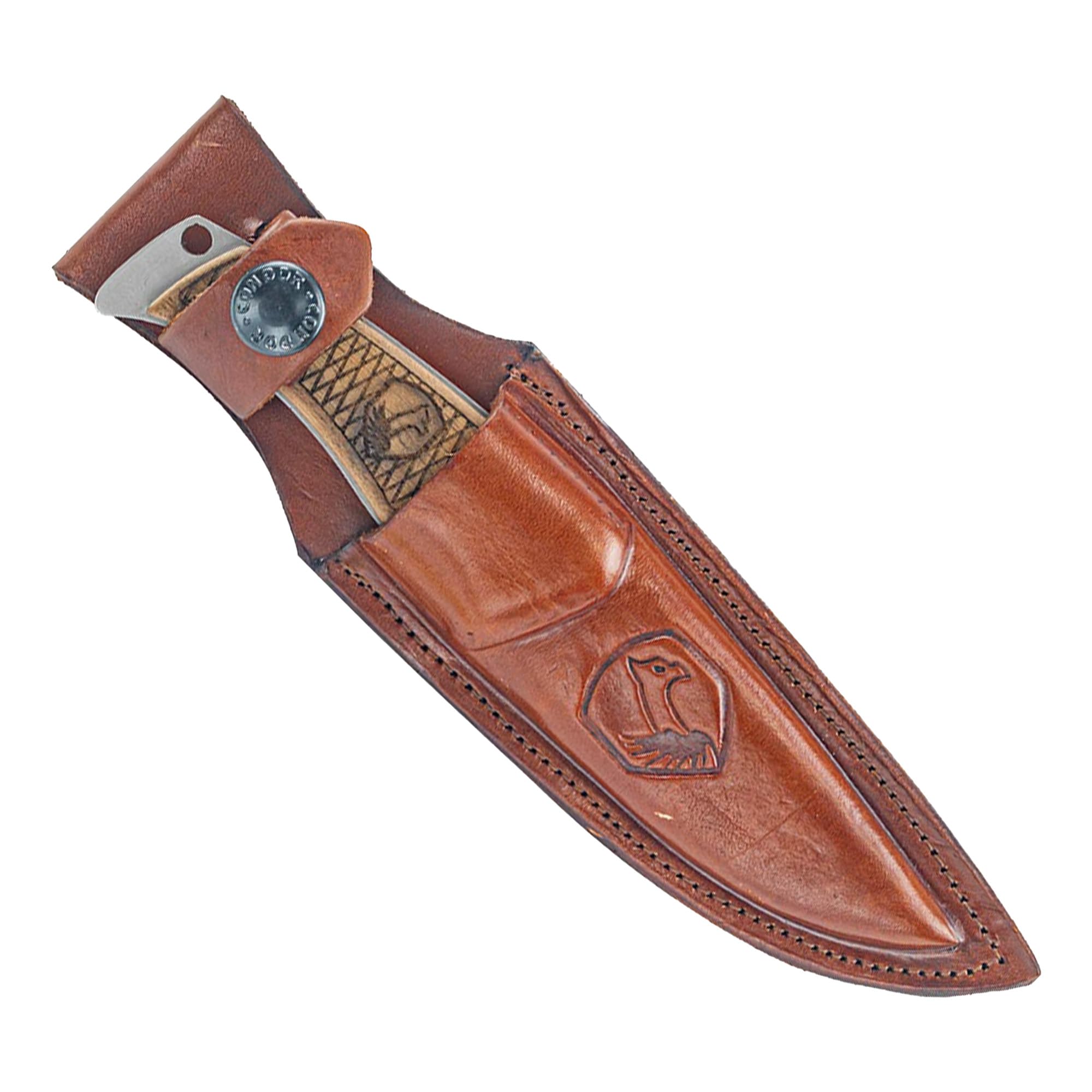 Condor Tool & Knife, Okavango Hunting Knife with Walnut Handle & Hand Crafted Welted Leather Sheath