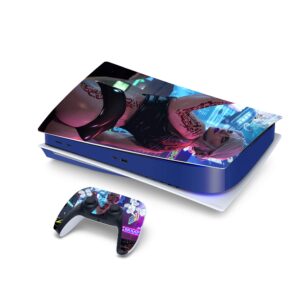 PEYANZ Skin Compatible with P.S.5 Console(Disk Edition) and Controllers Vinyl Sticker, Durable, Scratch Resistant, Bubble-Free