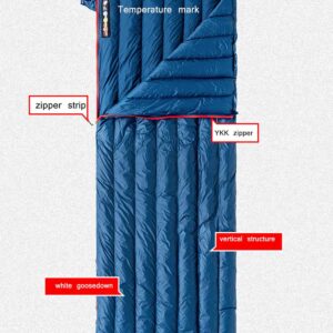 Naturehike Ultralight Goose Down Camping Sleeping Bag 800 Fill Power Compact Envelope Backpacking Sleeping Sack for Hiking Outdoor (Blue)