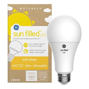 ge sun filled led light bulb, 60 watt, soft white, a21 (1 pack)