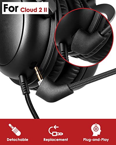 Cloud 2 II Mic Replacement - 2 PCS 3.5mm Detachable Game Microphone for Kingston HyperX CloudX I&II Core Cloud PS4 Xbox One Nintendo Switch Computer PC Gaming Headsets