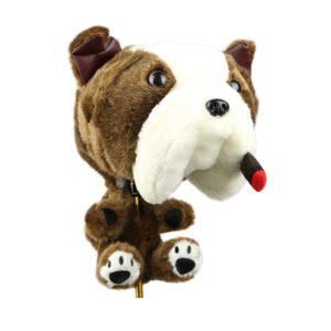 golf club head cover funny cartoon golf animal wood pole set suitable for 460 cc (brown)