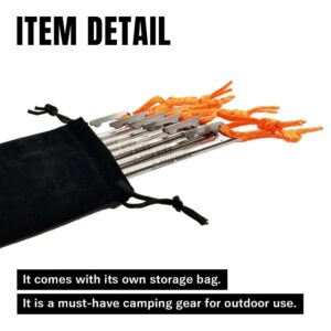 TITAN MANIA Titanium Tent Stakes 7.87 inch 20 cm, Tent Pegs, Lightweight, Sturdy, Outdoor Gear, Camping Equipment, 6 Pack