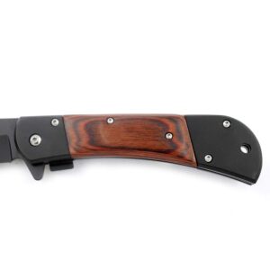 Wild Turkey Handmade Smooth Handle Folding Pocket Knife Hiking Camping Fishing - Razor Sharp Blade (Black W)