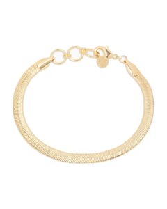 gorjana women's venice adjustable snake link chain bracelet, 18k gold plated