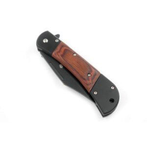 Wild Turkey Handmade Smooth Handle Folding Pocket Knife Hiking Camping Fishing - Razor Sharp Blade (Black W)