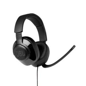 jbl quantum 300 - wired over-ear gaming headphones with jbl quantum engine software - black (renewed)