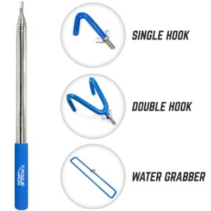 Rogue Iron Sports Disc Golf Retriever Pole Telescoping Disc Golf Accessories Grabber 16 inches to 16ft (Blue, 1, Inches, 1, Inches, 1, Inches, 16.00, Inches, 1, Inches)