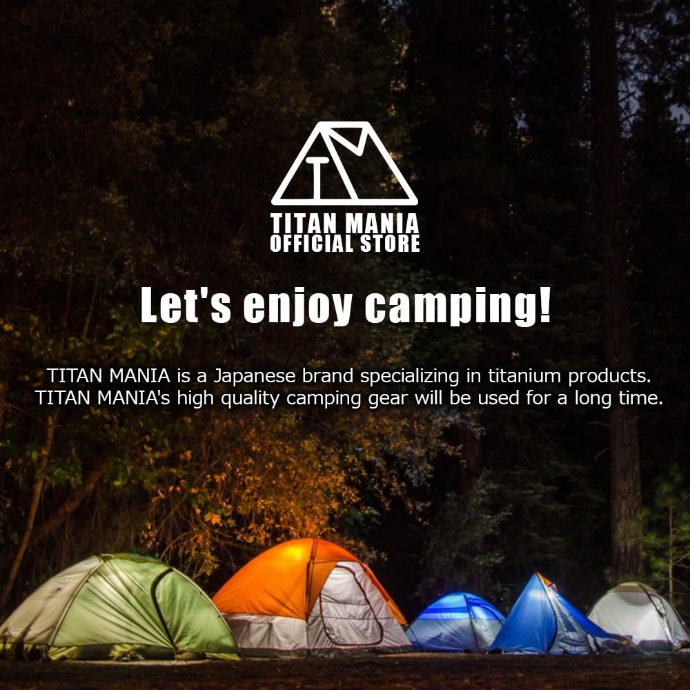 TITAN MANIA Titanium Tent Stakes 7.87 inch 20 cm, Tent Pegs, Lightweight, Sturdy, Outdoor Gear, Camping Equipment, 6 Pack