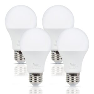 simba lighting led a19 light bulbs (4 pack) 9w 60w equivalent standard size energy efficient for home applications, e26 medium base, 5000k daylight