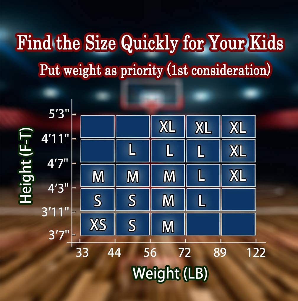 Unlimit for 4-16 yrs, Youth Basketball Pants with Knee Pads, 3/4 Capri Compression Pants for Boys. (Black, M: for 8-10 yrs)