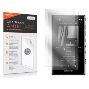 boxwave screen protector compatible with sony walkman nw-a105 (screen protector cleartouch anti-glare (2-pack), anti-fingerprint matte film skin