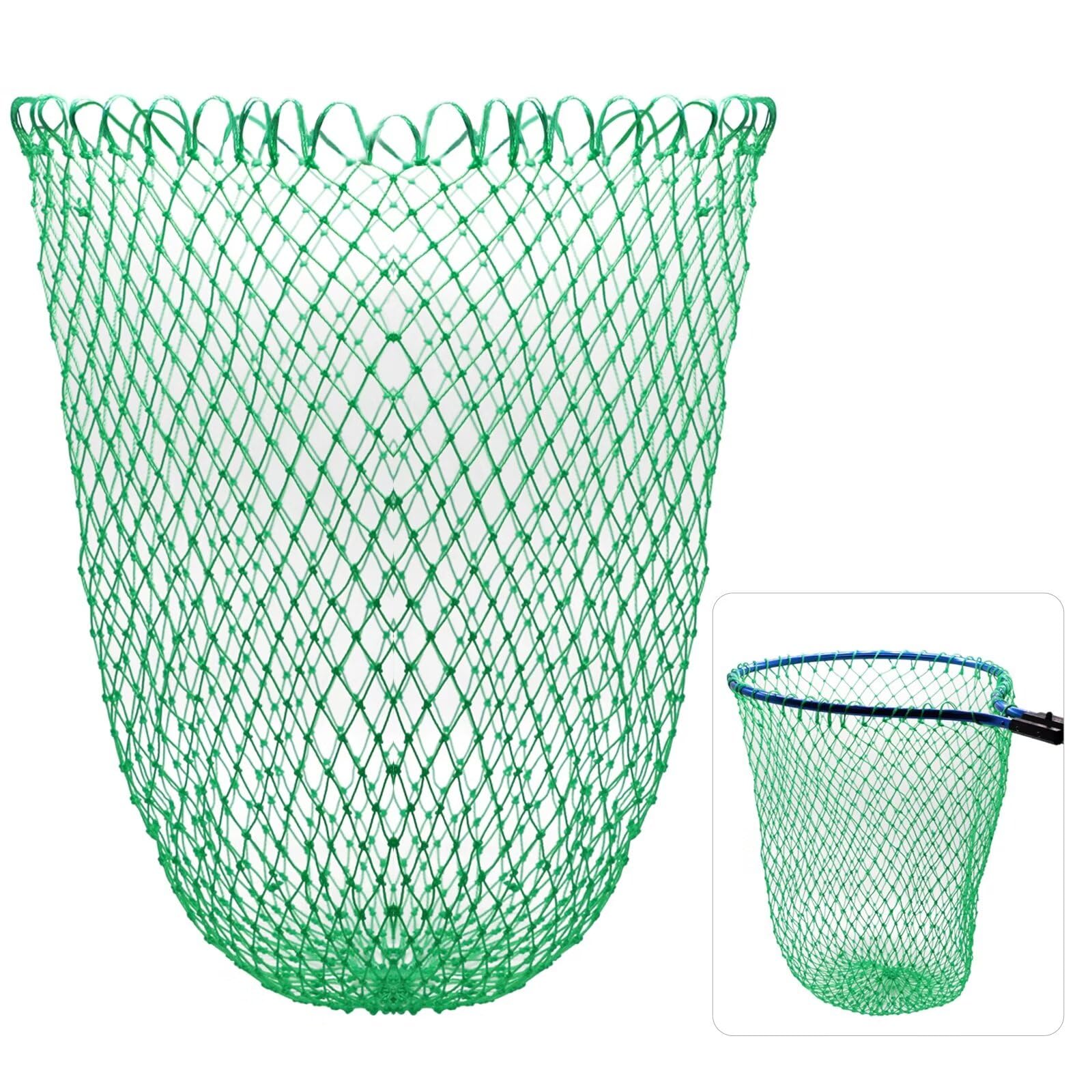 Dovesun Fishing Net Fish Landing Net Foldable Fishing Replacement Net for Freshwater Saltwater Fishing Net Replacement Netting Green Color Handle/Frame Not Included