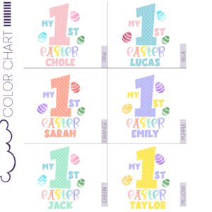 Customize Easter Egg Unisex Baby Onesie - Personalized My First Easter Girl Boy Bodysuit Gift for Newborn - Perfect Gifts for Baby Shower - Custom Infant Onesie for Pregnancy Reveal - C02-White Small