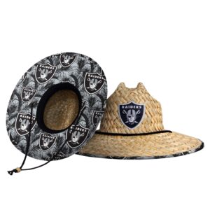 foco unisex adult nfl team logo floral sun straw hat, team logo, one size us