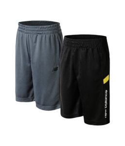 new balance boy's core 2-pack shorts (little kids/big kids) black/lead md (5-6 little kid)