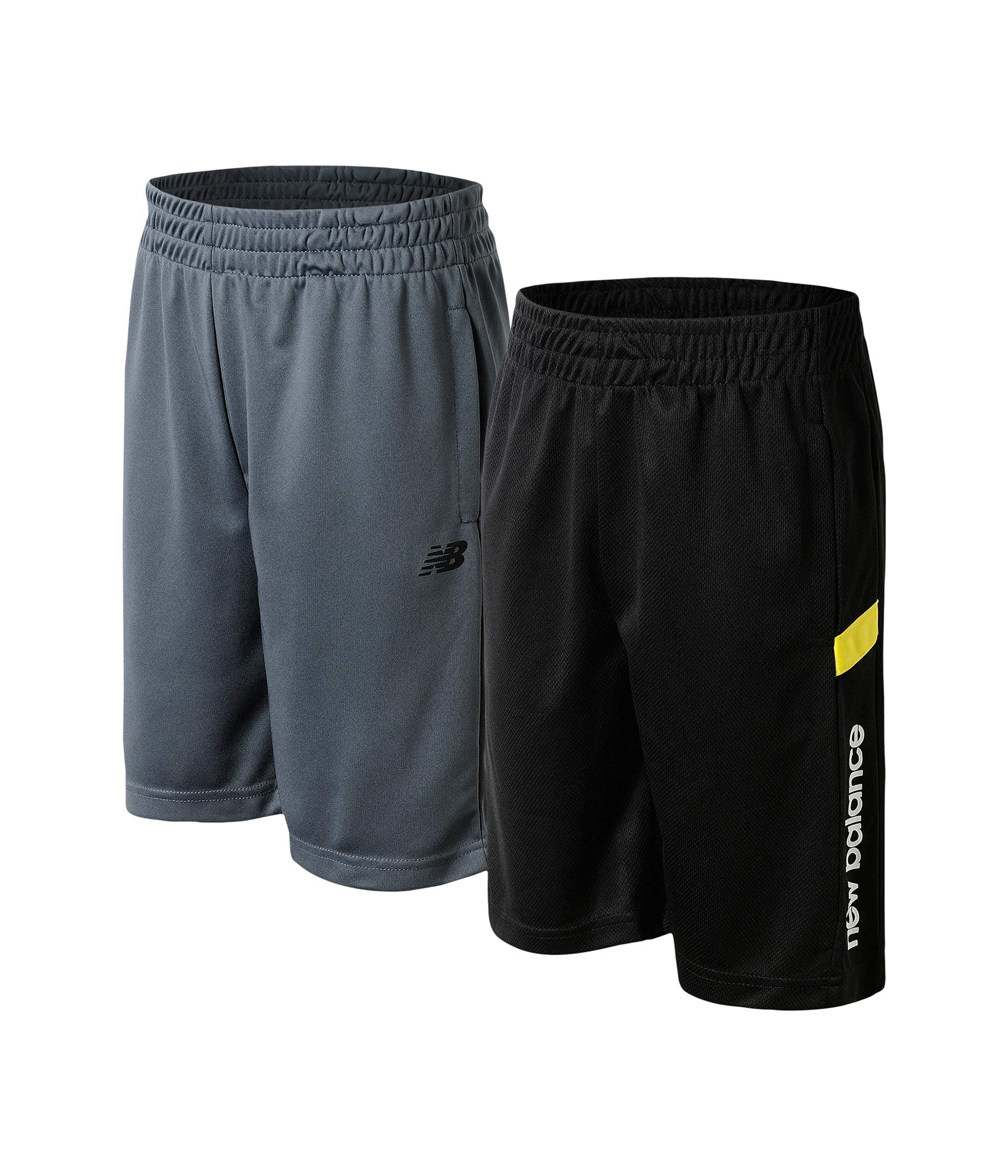 New Balance Boy's Core 2-Pack Shorts (Little Kids/Big Kids) Black/Lead MD (5-6 Little Kid)