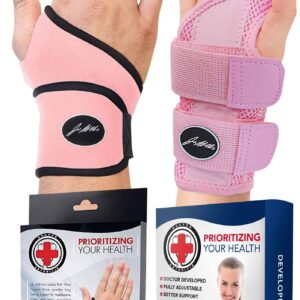 Dr. Arthritis Bundle: Wrist Support (Pink) + Fitted Wrist Support (Pink, Right)