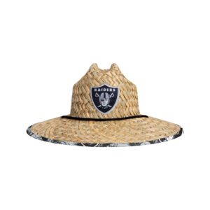 FOCO unisex adult Nfl Team Logo Floral Sun Straw Hat, Team Logo, One Size US