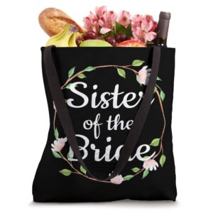 Sister of The Bride Cute Floral Bridal Party Tote Bag