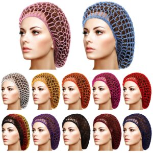 giugu mesh rayon head bands - hair accessories for women and girls, thick short long hair covers for sleeping, crochet ornaments (multicolor)