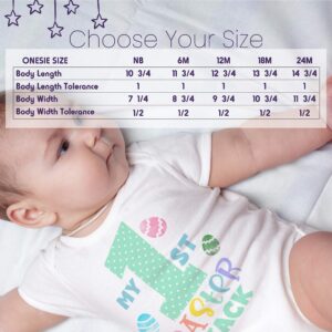 Customize Easter Egg Unisex Baby Onesie - Personalized My First Easter Girl Boy Bodysuit Gift for Newborn - Perfect Gifts for Baby Shower - Custom Infant Onesie for Pregnancy Reveal - C02-White Small