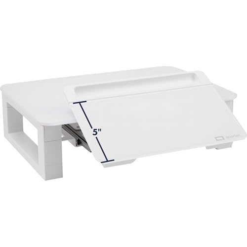 Quartet Desktop Glass Monitor Riser for Computer with Dry-Erase Board, Adjustable Height (Q090GMRW01) White 5" x 10", 5" x 10"